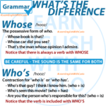 WHOSE vs. WHO'S: What’s the Difference? - Welcome to Learn English with ...