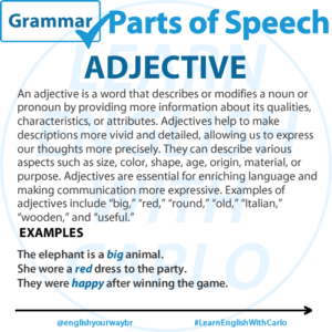Parts of Speech - Welcome to Learn English with Carlo