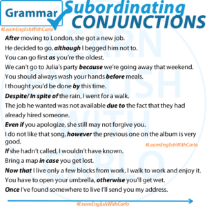 Conjunctions - Welcome to Learn English with Carlo