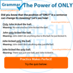 Understanding the Correct Placement of "Only" - Welcome to Learn ...