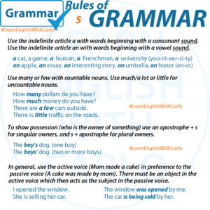 Essential English Grammar Rules for ESL Learners - Learn English with Carlo